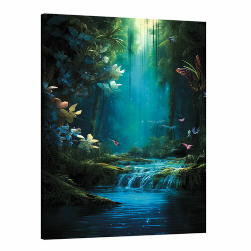 Интерьерная картина 50х70 "Пленительная картина водопада"