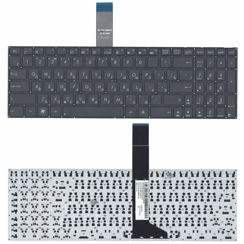Клавиатура для ноутбука Asus P550L, русская, черная, плоский Enter