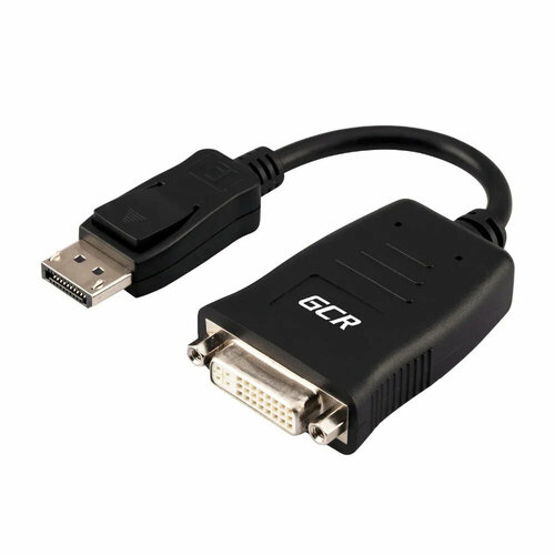 Адаптер DisplayPort на DVI-I dual link переходник активный однонаправленный Full HD для проектора монитора (GCR-DP2MDVI) черный 0.2м