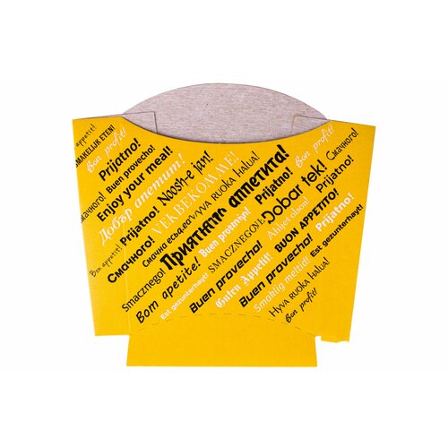 Короб для картофеля фри ПапирусРус мал. 80 гр. в кор желтый