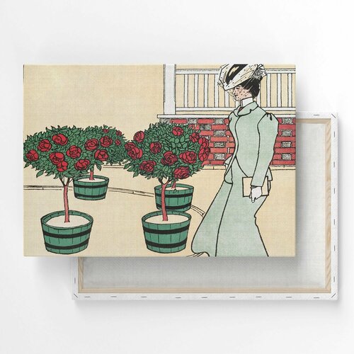 Картина на холсте, репродукция / Эдвард Пенфилд - Woman in rose garden / Размер 30 x 40 см