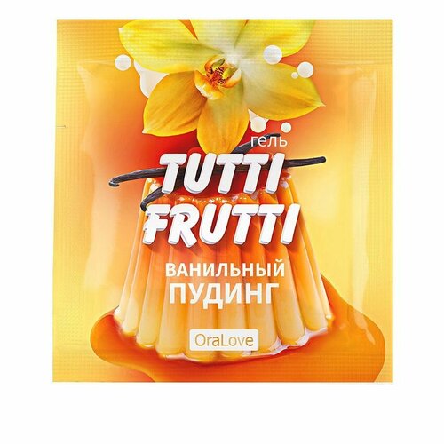 Пробник гель-смазки Tutti-frutti со вкусом ванильного пудинга - 4 гр.