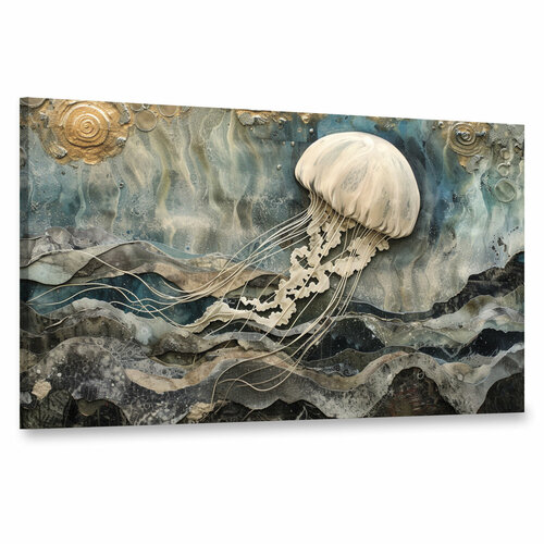Интерьерная картина 100х60 "Медуза в реке времени"