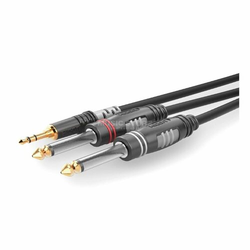 Sommer Cable HBA-3S62-0300 аудиокабель BASIC+, 3,5 Jack stereo <=> 2 x 6,3 Jack mono, 3 м, HICON