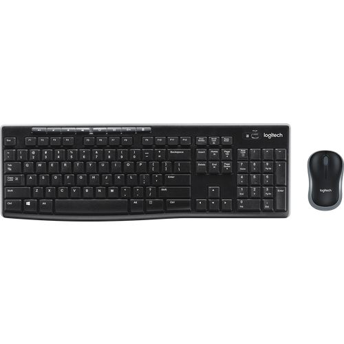 Комплект клавиатура + мышь Logitech Wireless Combo MK270, черный, только английская