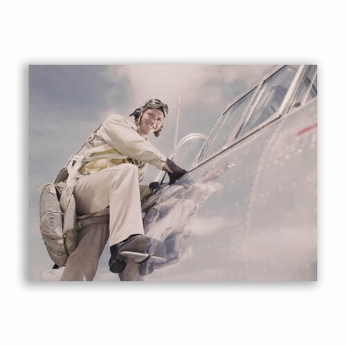 Постер, плакат на бумаге / Американские военные 40-х годов - Пилот / Размер 30 x 40 см