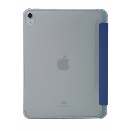 Прозрачный чехол-книжка для iPad 10 с тройным загибом Синий