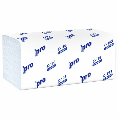 Полотенца бумажные PROtissue Comfort, сл. V, Н3, 1 сл, 25 г, белый, 250 листов, 20 шт.