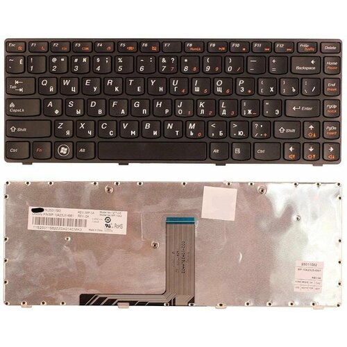 Клавиатура для ноутбука Lenovo IdeaPad B470, G470, G475, V470, Z470 черная, рамка черная