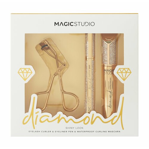 MAGIC STUDIO Набор для макияжа ресниц Dianond Shiny Look (Щипцы + Тушь 12 мл + Подводка 0,8 мл)