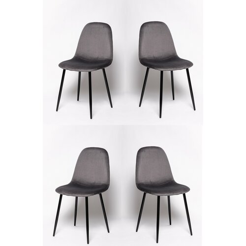 Комплект из 4-х стульев XS 2441 (5192) велюр, графит (G-062-40)