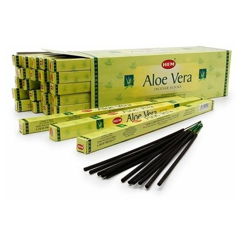 Hem Incense Sticks ALOE VERA (Благовония алоэ (алое) вера, Хем), уп. 8 палочек.