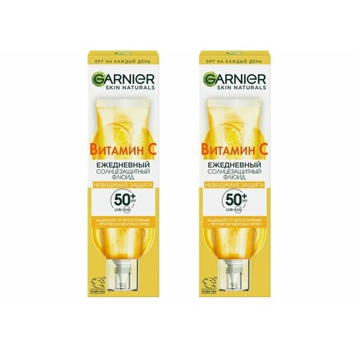 Солнцезащитный флюид Garnier, Невидимая Защита, Ежедневный, SPF 50+, 40 мл, 2 шт