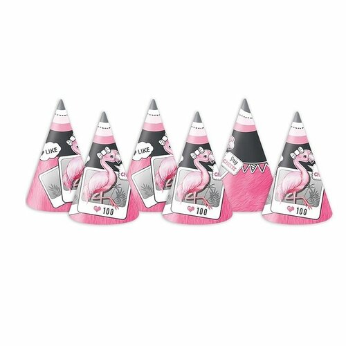 Бумажные колпаки Горчаков "Розовый Фламинго" 6 шт (59,109,00)