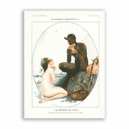 Постер на бумаге в стиле Пин-ап / La Vie Parisienne - Le Retour du Poilu / Размер 40 x 53 см
