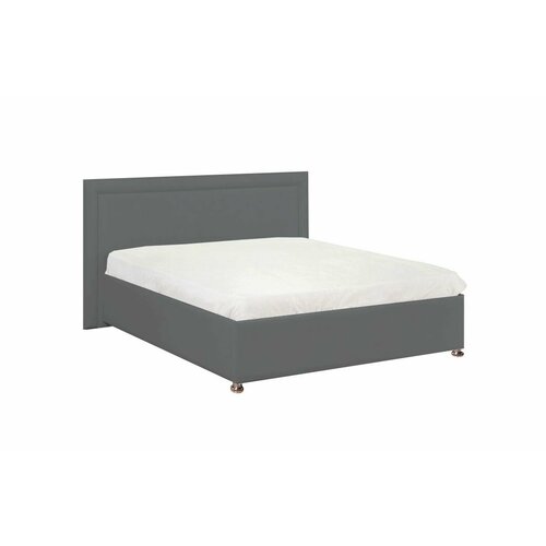 Двуспальная кровать Нью-Йорк 160x200 основание металлическое с ламелями велюр черный без ножек