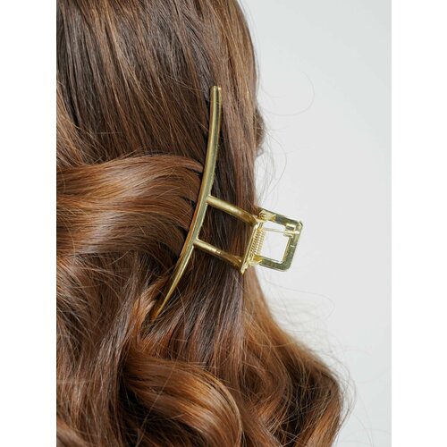 Женская заколка - крабик для волос, Цвет Золотистый хаки