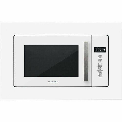 Встраиваемая микроволновая печь HIBERG VM 6502 W, 20 л, кварцевый гриль, белое стекло