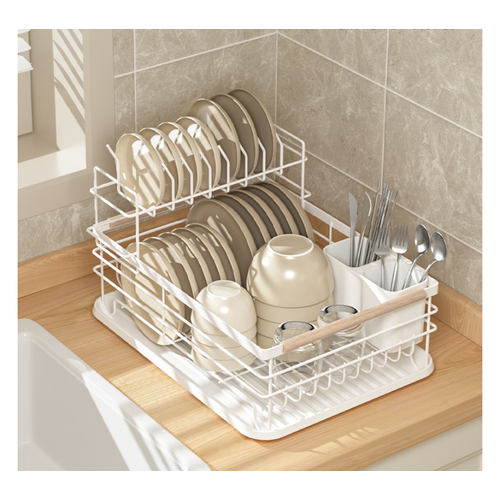 Органайзер кухонный для мокрой зоны возле раковины MyPads, подставка для губки и моющего средства с держателем для полотенца, белый