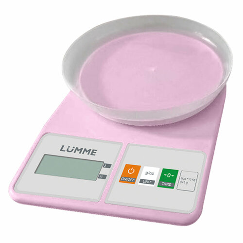 LUMME LU-SC1361 розовый опал весы кухонные сенсор