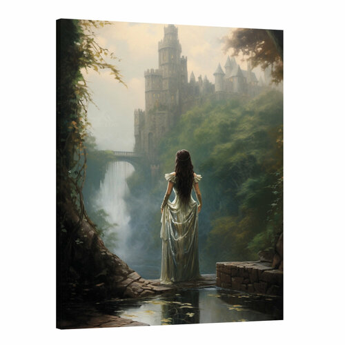 Интерьерная картина 50х70 "Принцесса и замок"