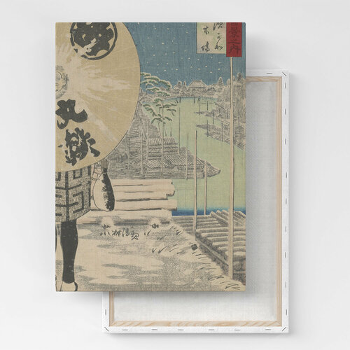 Картина на холсте, репродукция / Кобаяси Киётика - One Hundred Views of Musashi / Размер 60 x 80 см