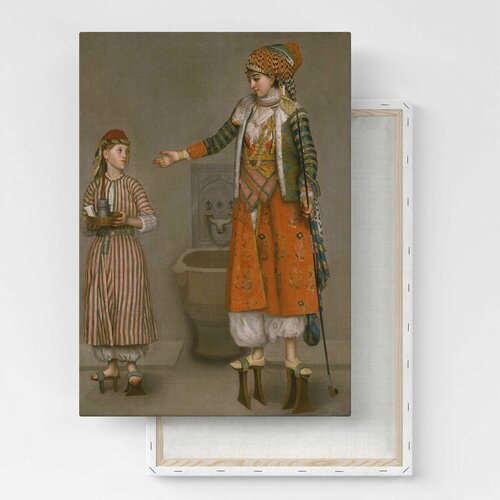 Картина на холсте, репродукция / Лиотар Жан-Этьен - A Frankish Woman and Her Servant / Размер 80 x 106 см