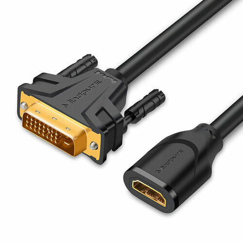 Кабель Mindpure Адаптер переходник HDMI (F) Female - DVI-D (M) Male 1080P AD028 0.18м