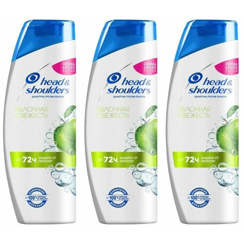 Head&Shoulders Шампунь против перхоти, Яблочная свежесть, 400 мл, 3 шт