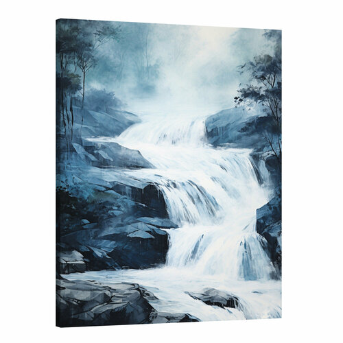 Интерьерная картина 50х70 "Свежесть водопада"