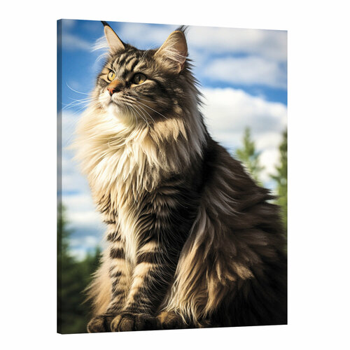Интерьерная картина 50х70 "Кот и его любимое место"