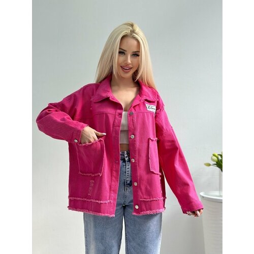 Джинсовая куртка Diffberd, размер 56, розовый