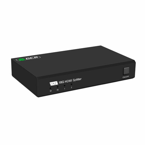Разветвитель HDMI v2.0 1 на 2 выхода 4Kx2K 60Hz 18Гбит/c 4:4:4 EDID (GCR-vS12) черный