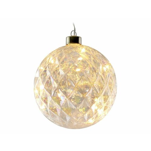 Светящийся елочный шар амарэйнт, стекло, 12 теплых белых микро LED-огней, 12 см, Peha Magic GF-16710