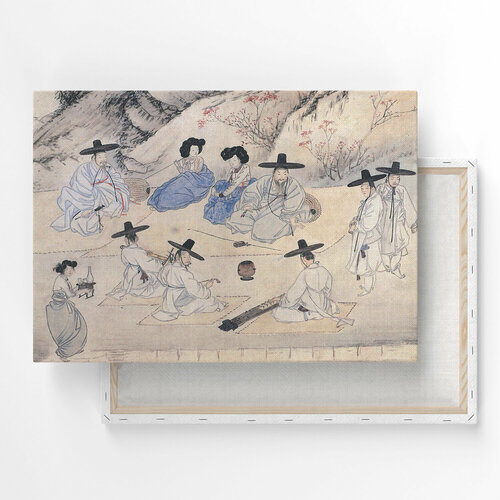 Картина на холсте, репродукция / Син Юн Бок - Праздник в долине весной / Размер 30 x 40 см