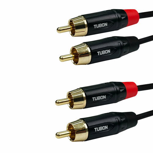 Кабель TUBON Аудио 2 x RCA (M) Male - 2 x RCA (M) Male / Тюльпаны / Колокольчики OD4.0 R003 1м