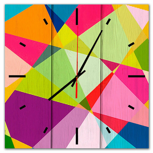 Настенные часы Цветной циферблат, 30х30 см