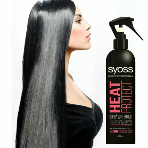 Syoss. Термозащитный спрей для укладки волос HEAT PROTECT фиксация 2, 250 мл