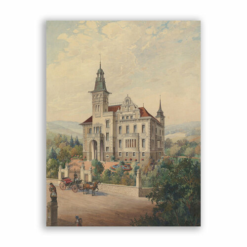 Картина на холсте, репродукция / Рудольф фон Альт - View of a Swiss Villa / Размер 30 x 40 см