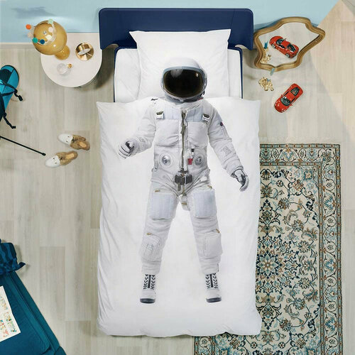 Постельное белье BELLEHOME "Мама, я Астронавт", детское, сатин, 1,5 спальный