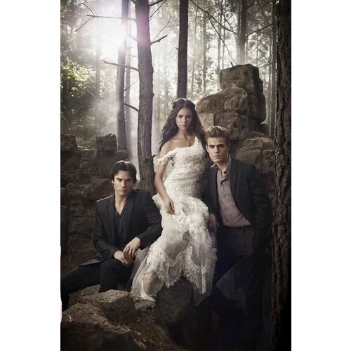 Плакат, постер The Vampire Diaries, сериал. Дневники вампира на бумаге, размер 21х30см
