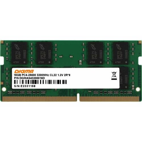 Память DDR4 16Gb 3200MHz Digma DGMAS43200016D RTL PC4-25600 CL22 SO-DIMM 260-pin 1.2В dual rank Ret