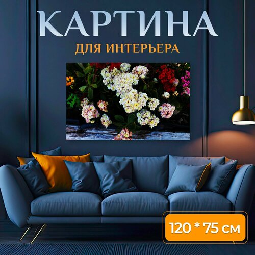 Картина на холсте "Крошечный, цветы, природа" на подрамнике 120х75 см. для интерьера