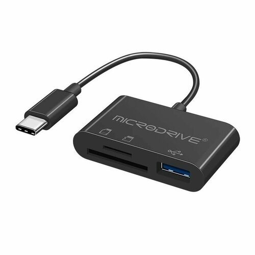 Картридер Microdrive 3 в 1 Type C with micro SD/SD/USB 2.0