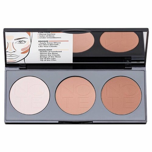 Палетка для контурирования NOTE PERFECTING CONTOURING POWDER PALETTE пудровая тон 02