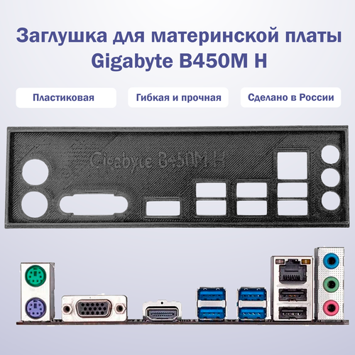 Пылезащитная заглушка, задняя панель для материнской платы Gigabyte B450M H, черная