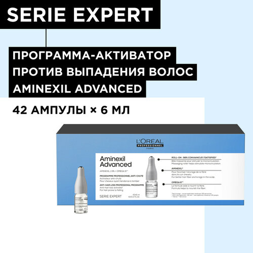 L'Oreal Professionnel Serie Expert  Aminexil Advanced Профессиональное средство против выпадения волос, 6 мл, 42 шт., ампулы