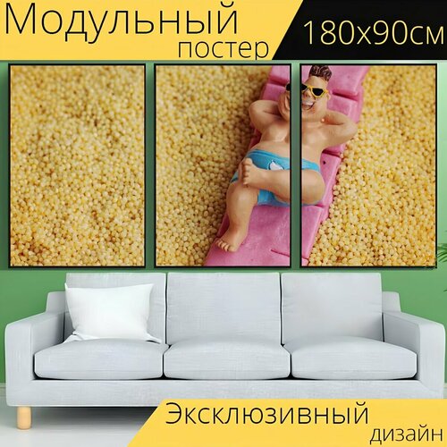 Модульный постер "Еда, просо, зерновой" 180 x 90 см. для интерьера