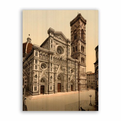 Постер, плакат на бумаге / The Cathedral and campanile, Florence, Italy / Размер 40 x 53 см