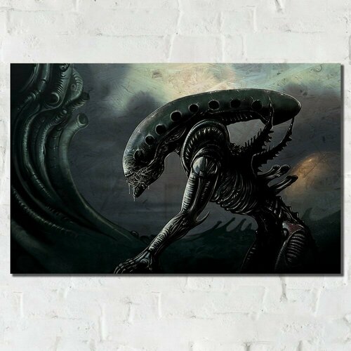Картина интерьерная на рельефной доске фильм Чужой (Alien, Ридли Скотт) - 14391 Г